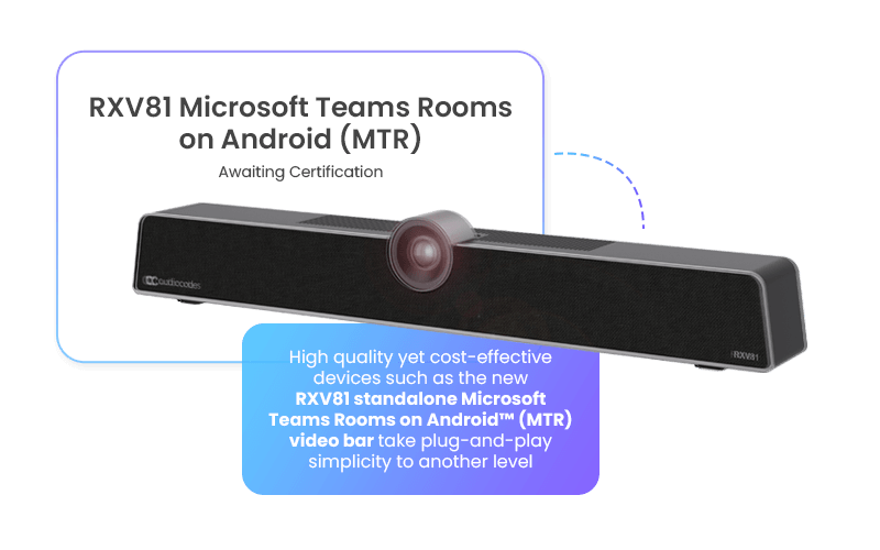 AudioCodes' Microsoft Teams Rooms (MTR) solutions for meeting rooms