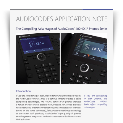 AudioCodes Application Note: The Compelling Advantages of AudioCodes ...